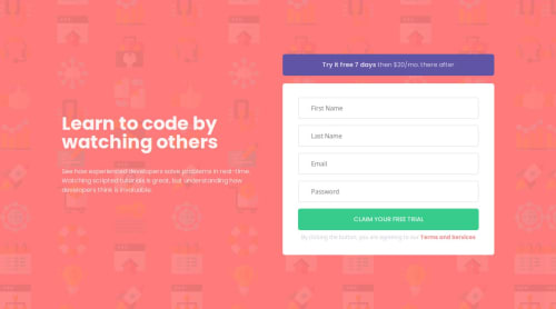 Frontend Mentor | Intro component with sign-up form coding challenge solution