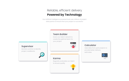 Frontend Mentor | Four Card Feature Section using Pug & SCSS coding challenge solution