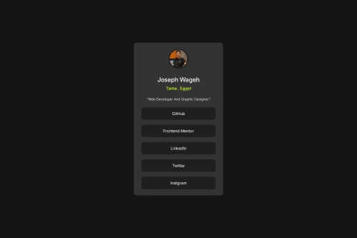 Frontend Mentor Social Links Profile Main Html Css Coding Challenge