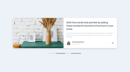 Frontend Mentor | article-preview-component-master coding challenge ...