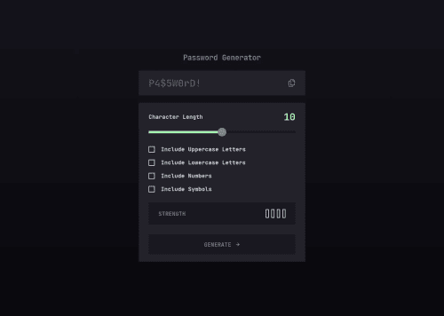 Frontend Mentor | Password generator app with web components coding challenge solution
