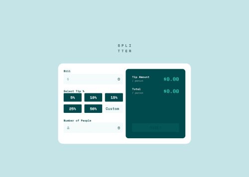 Frontend Mentor | Responsibe Tip Calculator App coding challenge solution