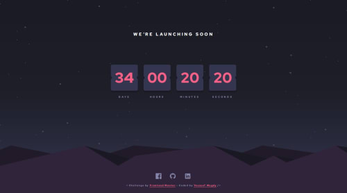 Frontend Mentor | Responsive Launch Countdown Timer using ReactJS and TailwindCSS coding ...