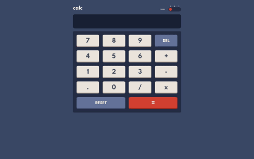Responsive Calculator App With Theme Selection coding challenge solution | Frontend Mentor