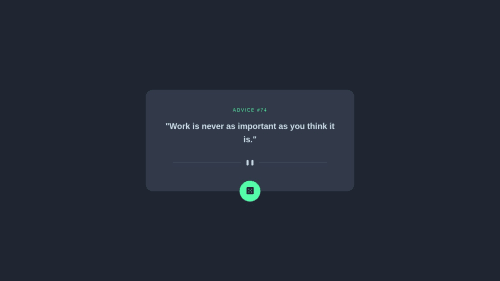 Frontend Mentor | Simple Advice Generator from API using React coding challenge solution