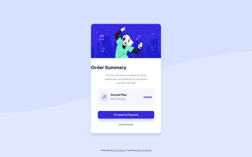 Frontend Mentor Order Summary Sixthchallenge Html Css Coding