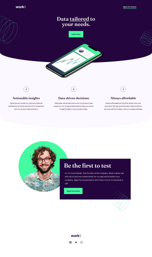 Tailwind build Workit Landing page Challenge coding challenge solution | Frontend Mentor