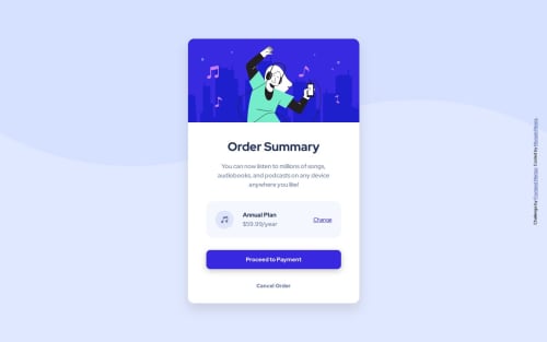 Order summary component using HTML and CSS only coding challenge ...