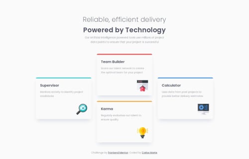 Frontend Mentor | Four card sections coding challenge solution