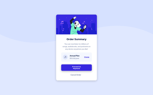 Frontend Mentor | Order Summary Card coding challenge solution
