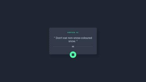 Frontend Mentor | Advice Generator App HTML CSS JS coding challenge solution