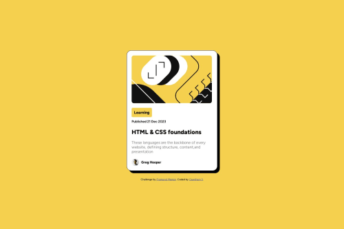 Frontend Mentor | Blog preview card using html and css coding challenge solution
