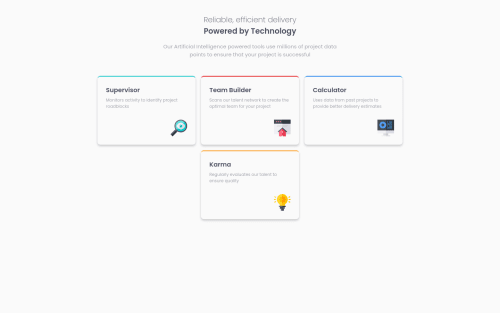 Four card feature section coding challenge solution | Frontend Mentor