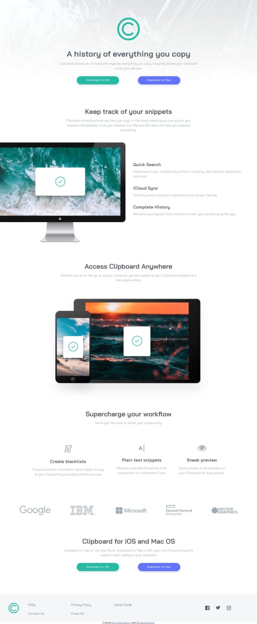 Landing Page Clipboard with HTML CSS (Flexbox, Grid) coding challenge solution