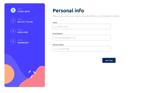 Frontend Mentor | Multi step form using react and redux(1024px width and above only) coding ...