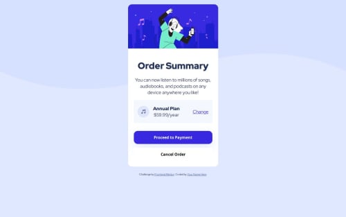 Frontend Mentor | Order summary component coding challenge solution