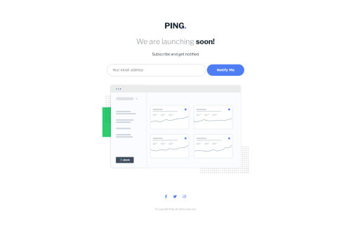 Frontend Mentor | Ping Coming Soon Page Solution coding challenge solution