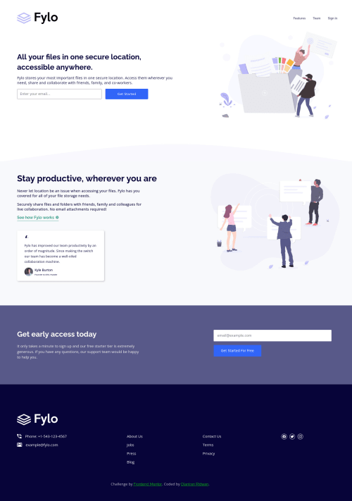 Frontend Mentor | Responsive landing page built with CSS GRID AND FLEXBOX! coding challenge solution