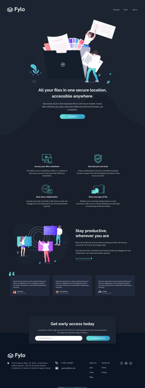 Frontend Mentor | Landing page using HTML and CSS only coding challenge solution