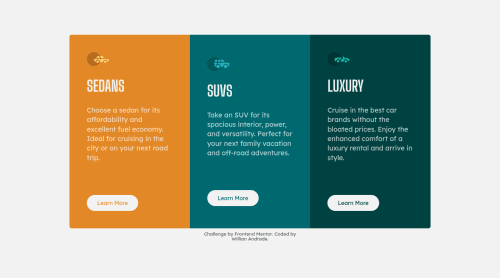 Responsive 3 column card layout with CSS Grid coding challenge solution