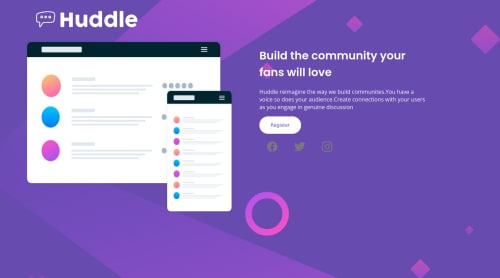 Frontend Mentor | Responsive Huddle interface grid and flex-box coding challenge solution