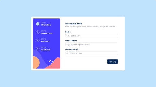 Frontend Mentor | Multistep-form with react and react-router-dom package solution coding ...