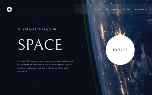 Frontend Mentor | Space tourism multi-page website using Vue & TailwindCSS coding challenge solution