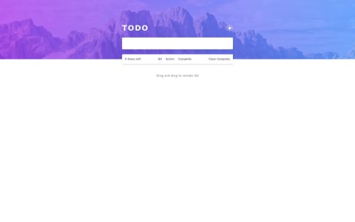 Frontend Mentor | To do list using React + Tailwind coding challenge solution