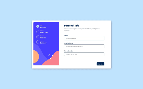 Frontend Mentor Multi Step Form Main Using Js Html And Css Coding