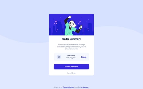 Order Summary Component with HTML and CSS only coding challenge solution