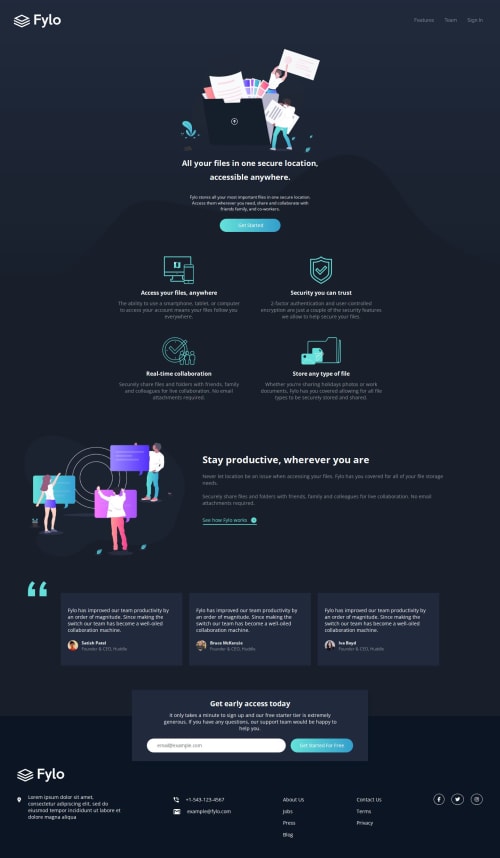 Fylo-dark-theme-landing-page coding challenge solution