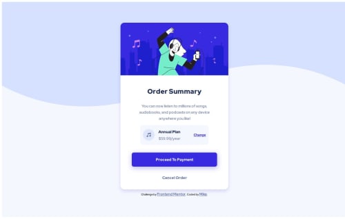 An Order Summary Component made with HTML and CSS coding challenge solution