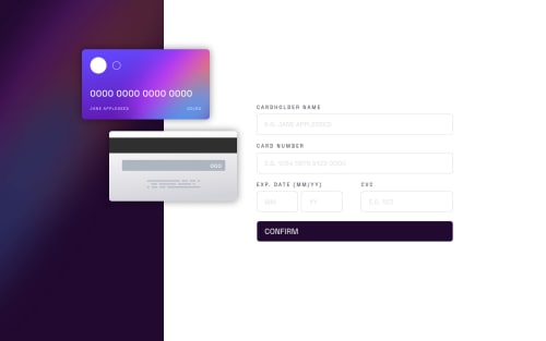 Frontend Mentor | Interactive Card Details Form coding challenge solution