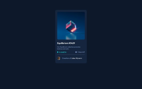 Frontend Mentor Nft Preview Card Component Using Css Coding Challenge Solution