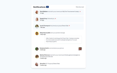 Frontend Mentor | Notification Page [React - Next.js - Tailwind CSS] coding challenge solution