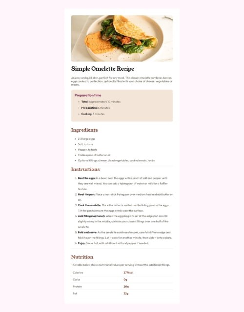 Frontend Mentor | Responsive recipe page, using grid and flex combined ...
