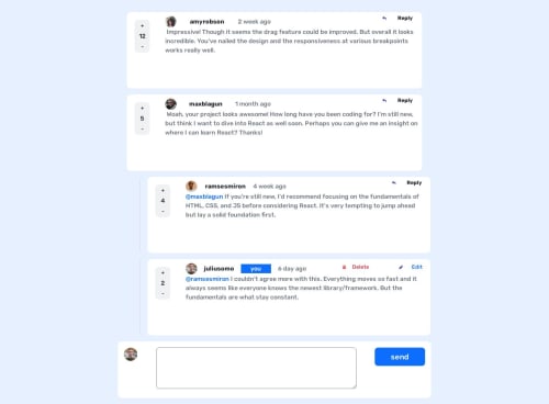 Frontend Mentor | Interactive comments section using nextjs coding challenge solution