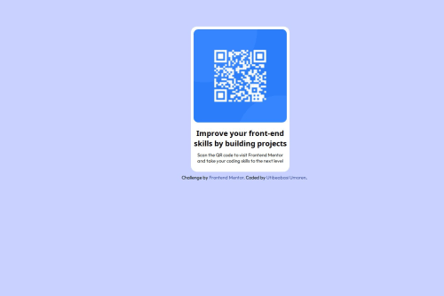 Frontend Mentor | QR code component. vscode, HTML, CSS coding challenge solution
