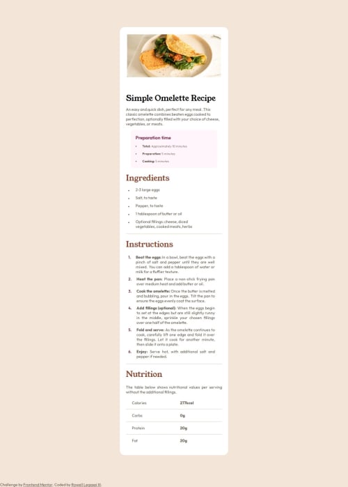 Frontend Mentor | Responsive Recipe page using Flexbox coding challenge solution