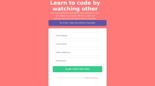 Frontend Mentor | Intro component with sign-up form coding challenge solution