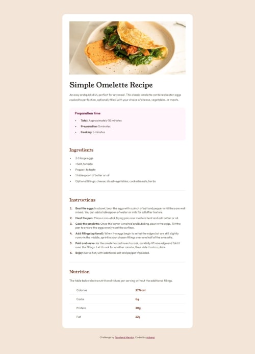 Frontend Mentor Responsive Recipe Using Html And Css Coding Challenge