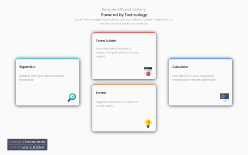Frontend Mentor | Four Card Feature Section CSS Grid coding challenge solution