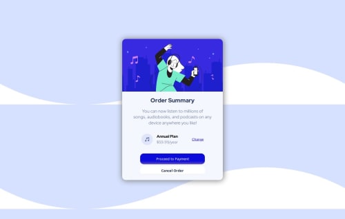 order summary using HTML and CSS coding challenge solution