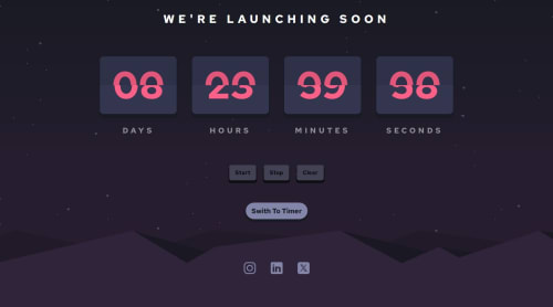 Frontend Mentor | Launch Countdown Timer Solution 🎯 [REACT, SCSS] coding challenge solution