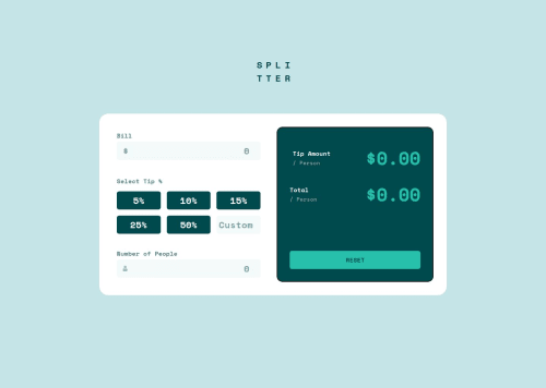 Tip Calculator using React TaiwindCss and TypeScript coding challenge solution | Frontend Mentor