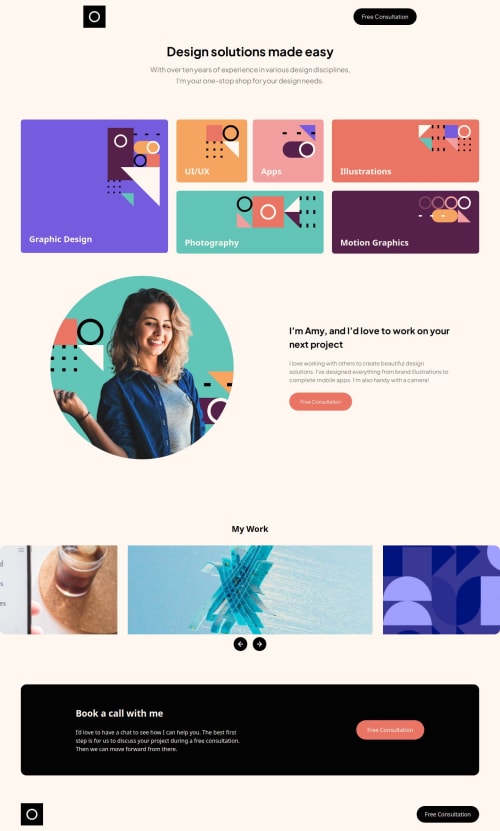 Frontend Mentor | Responsive Single-page design portfolio coding challenge solution