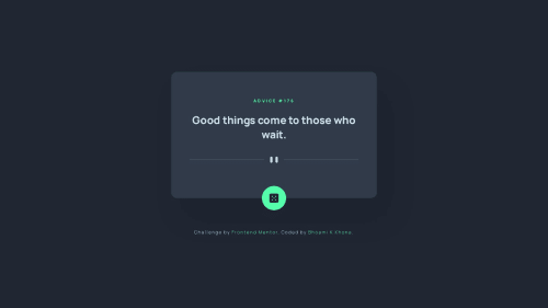Responsive Advice Generator App using ReactJS coding challenge solution | Frontend Mentor