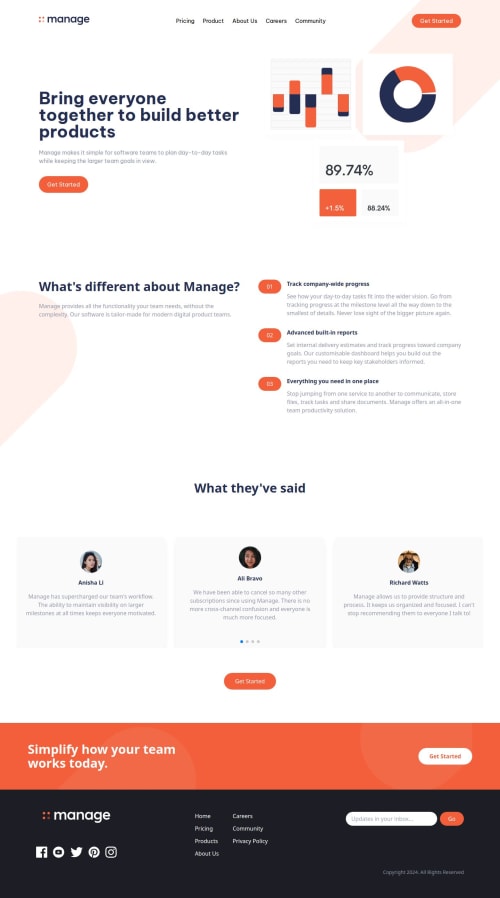 Frontend Mentor | Landing Page | ⚛️ReactJS+🎨TailwindCSS coding challenge solution