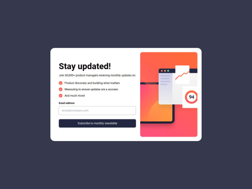 Frontend Mentor Newsletter Sign Up Js And Tailwind Responsive Coding Challenge Solution