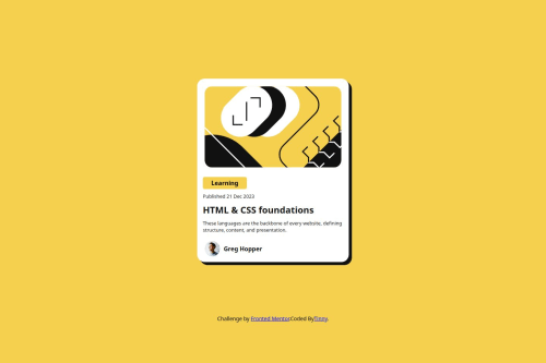 Frontend Mentor Blog Card Using Html And Css Coding Challenge Solution